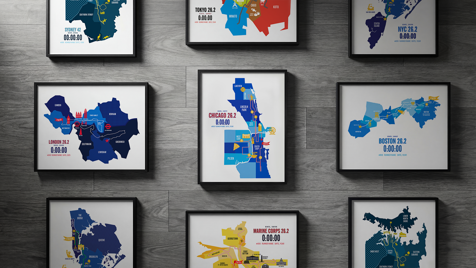 Run Ink - Personalized Course Maps for ANY Race - Custom Running Gifts
