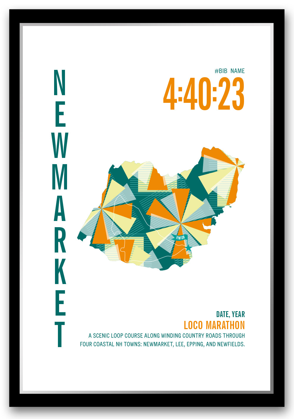 Loco Marathoner Map - Personalized Course Map – Run Ink