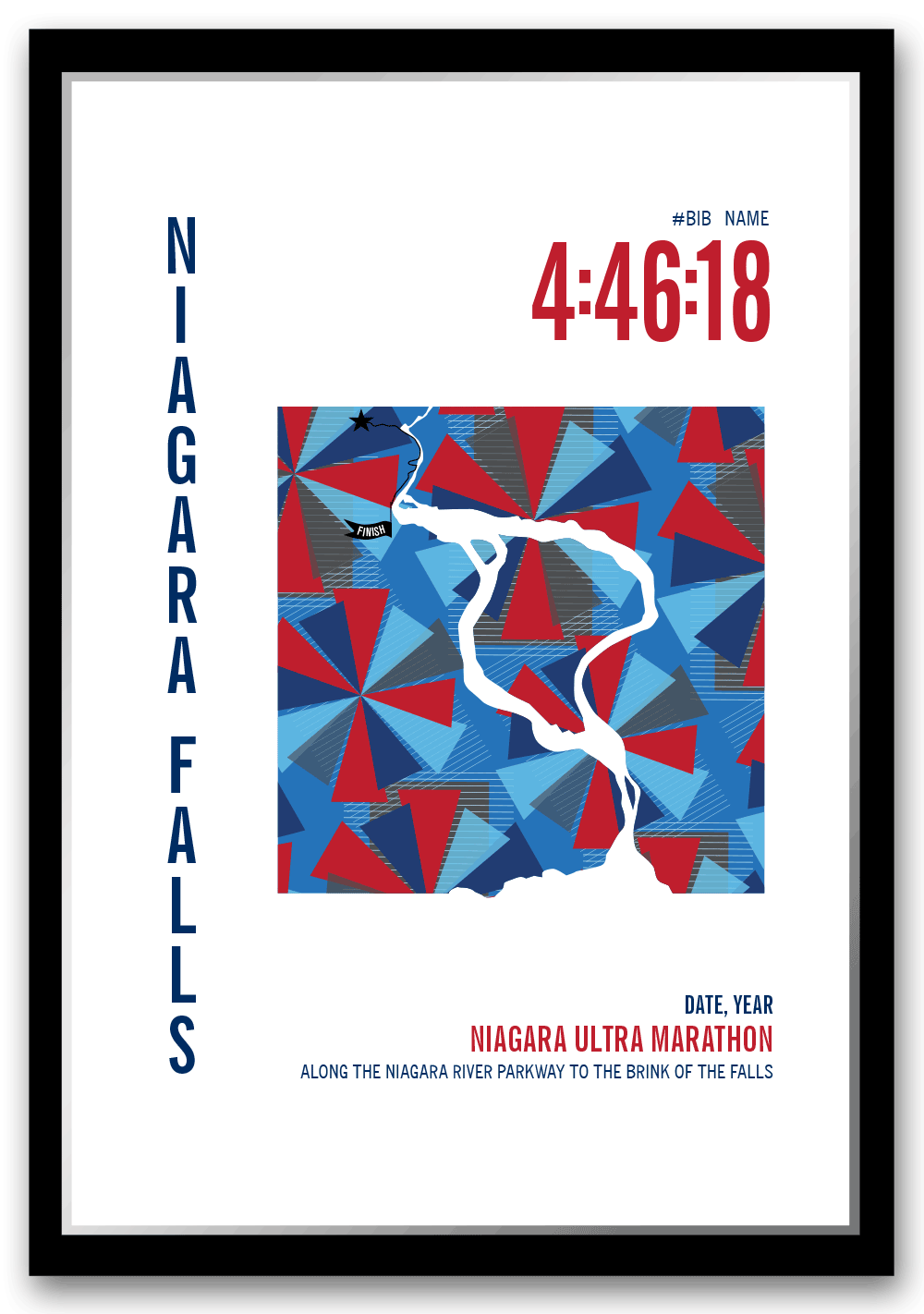 Niagara Ultra Marathoner Map - Personalized Course Map – Run Ink