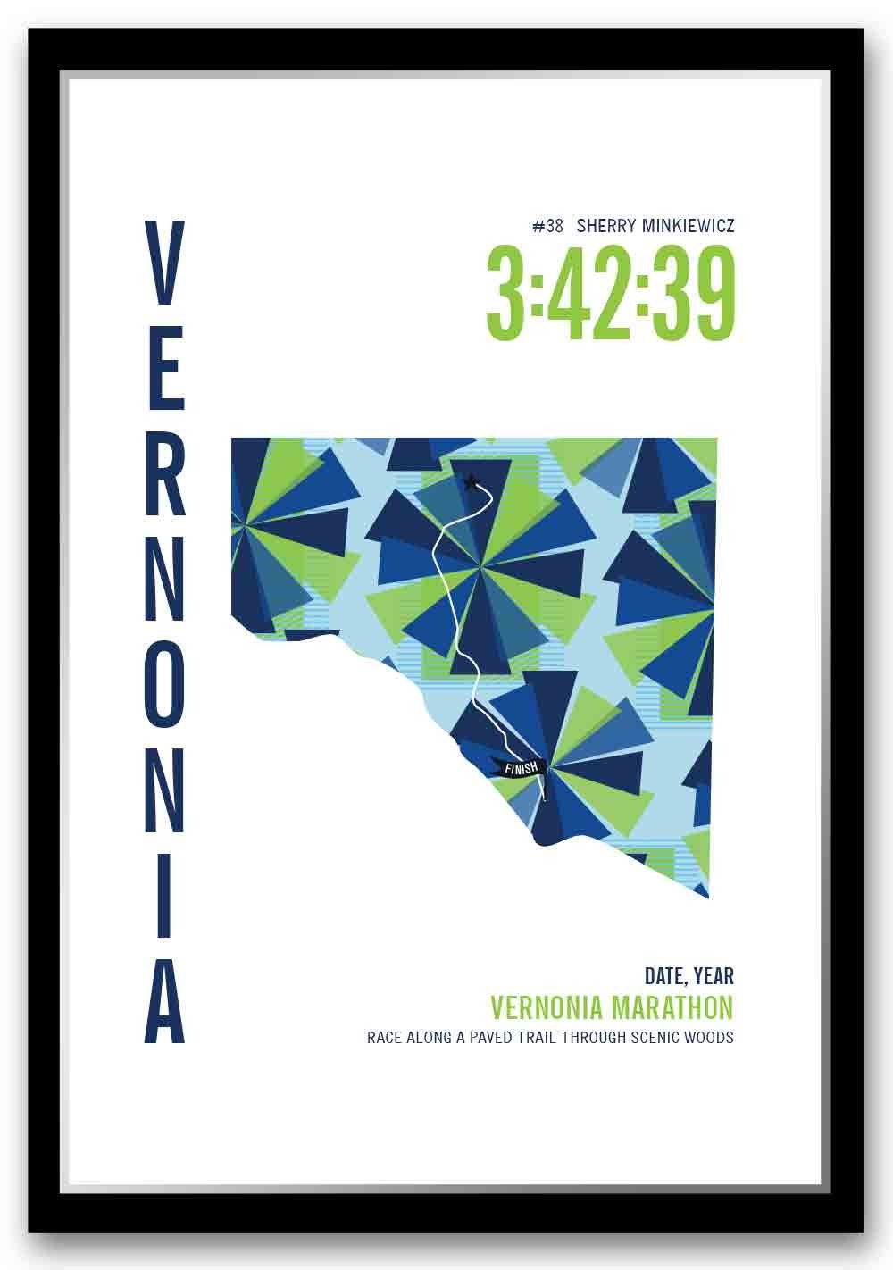 Vernonia Marathoner Map - Personalized Course Map – Run Ink