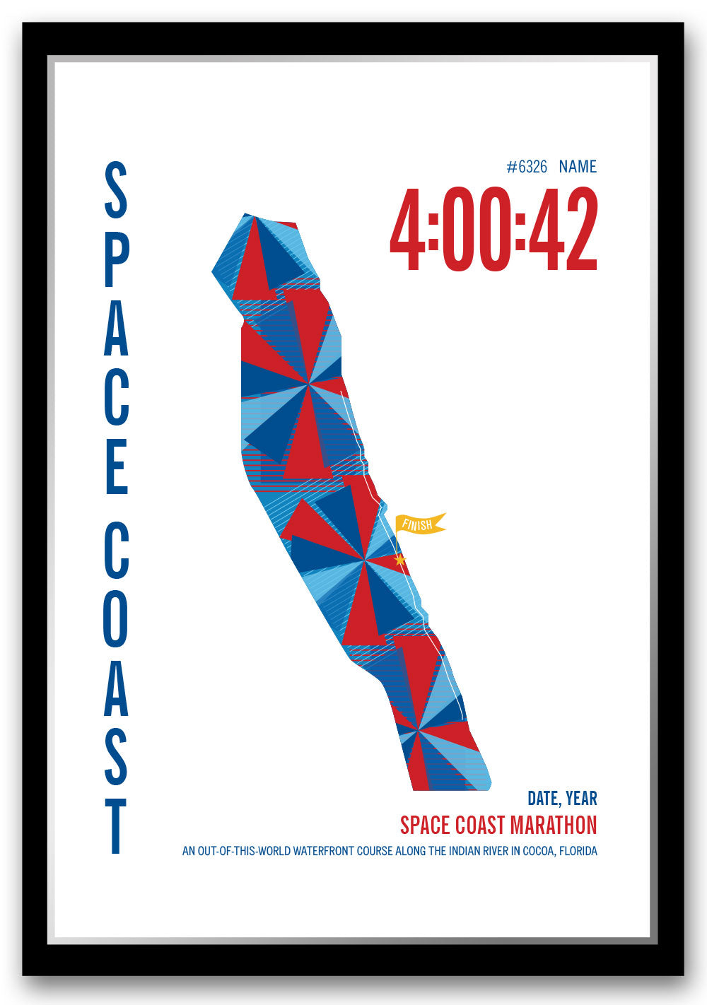 Space Coast Marathoner Map - Personalized Course Map – Run Ink