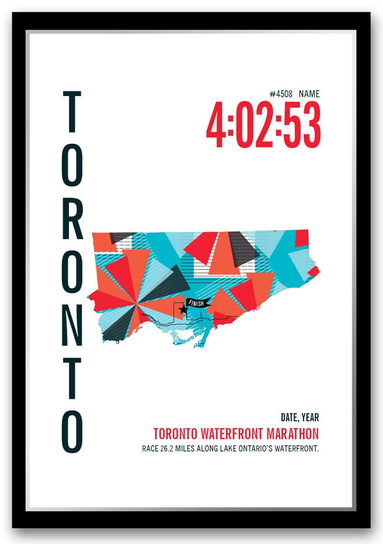 Toronto Waterfront Marathoner Map - Personalized Course Map – Run Ink