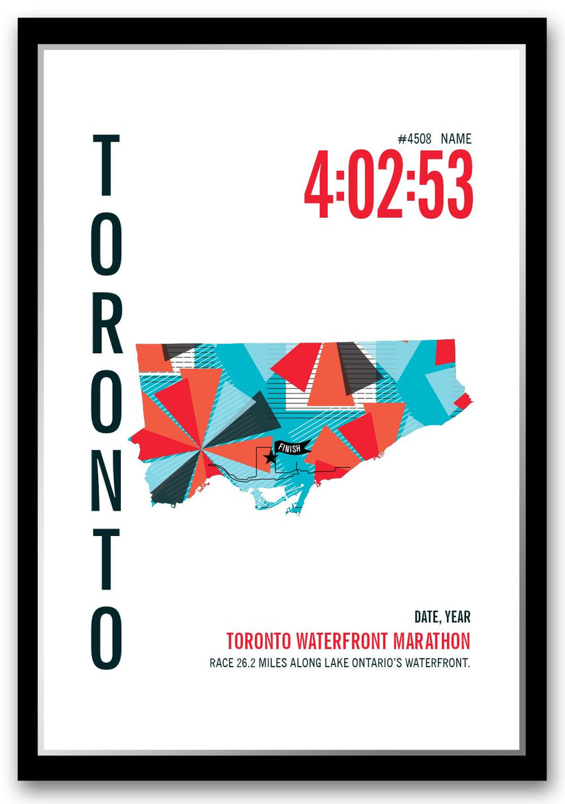 Toronto Waterfront Marathoner Map - Personalized Course Map – Run Ink